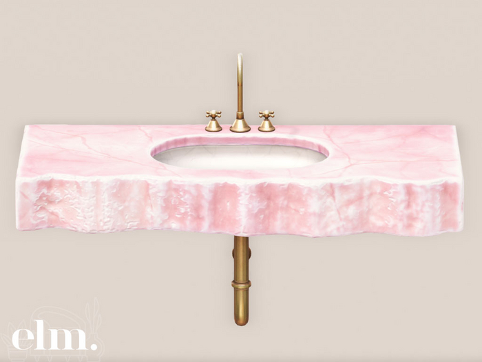 Second Life Marketplace - Elm. Sorelle Bathroom Sink//Pink [PG]